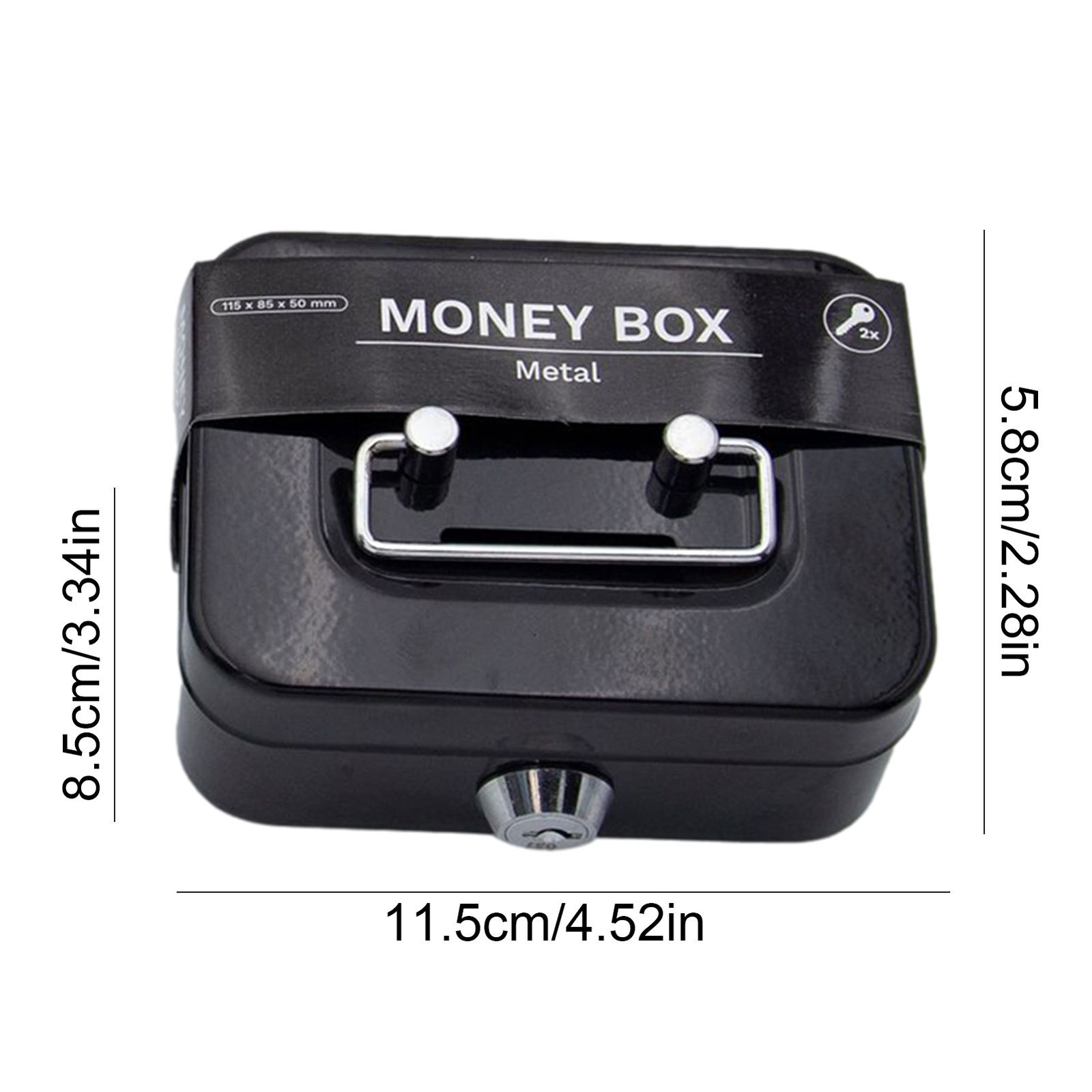 Small Lock Box Metal Cash Box Mini Safe Lock Box Money Bank Metal Coin ...
