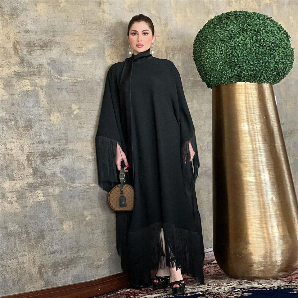 Dubai Abaya Women Oversize Muslim Bat Sleeve Maxi Dress Islamic ...
