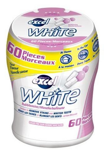 Excel White Bubblemint Teeth Whitening Sugar Free Chewing Gum 83g Each ...