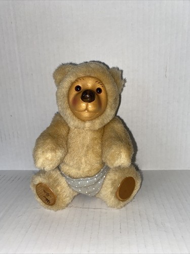 1990 Applause Raikes Bears 7" Beige Bear w/Polkadott Diaper Nursery ...