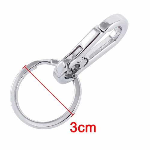 Metal Buckle Mini Portable Clip Fastener Key Chain Ring Silver Tone | eBay