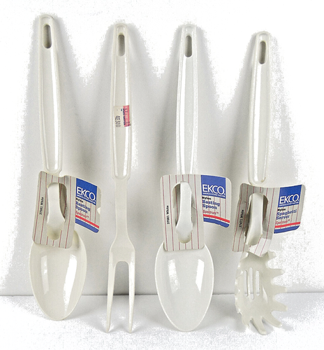 Vtg NEW Lot of 4 EKCO Spectrum Nylon Kitchen Utensils Spoons Fork ...