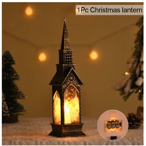 2024 Christmas LED Night Light Santa Claus Snowman Lantern Lamp Table ...