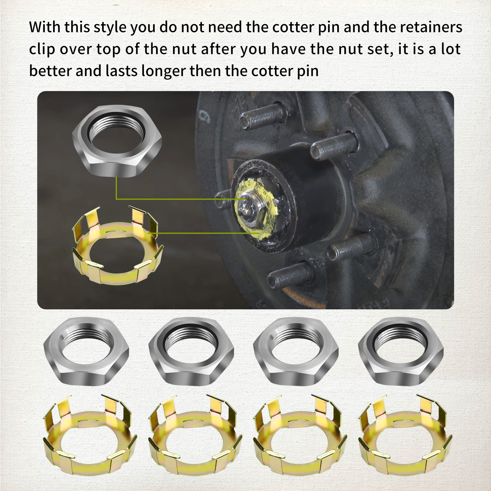 Trailer Wheel Spindle Nut Retainer Jam Nut 2 to 8K fit for Dexter 6-190 ...