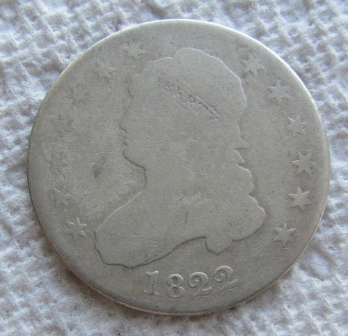 1822 25C Capped Bust Silver Quarter Large Diameter Rare Key Date ...