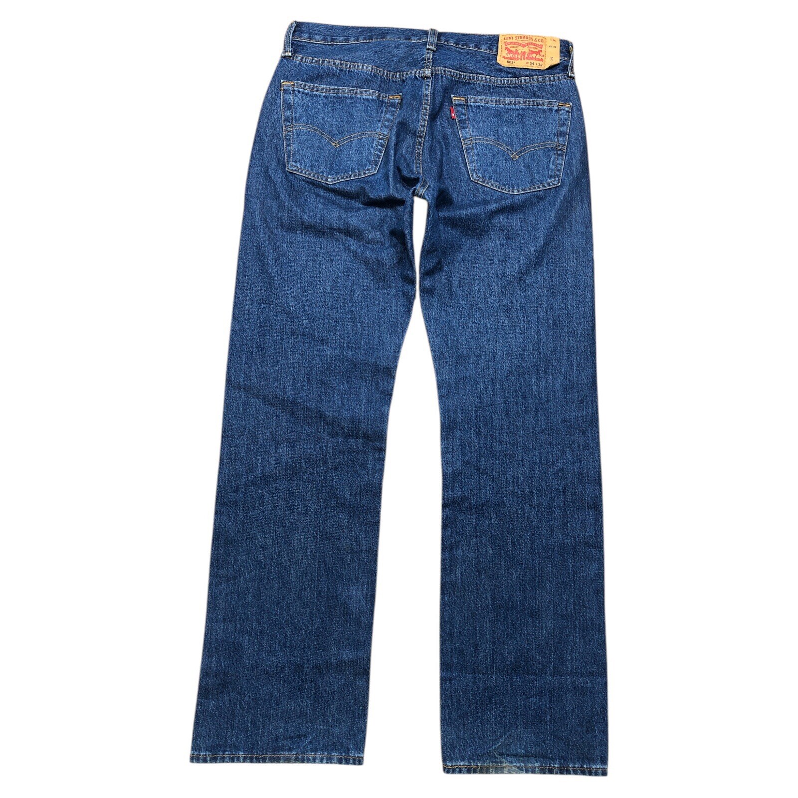 Levis 501 Original Button Fly Straight Blue Denim Jea… - Gem