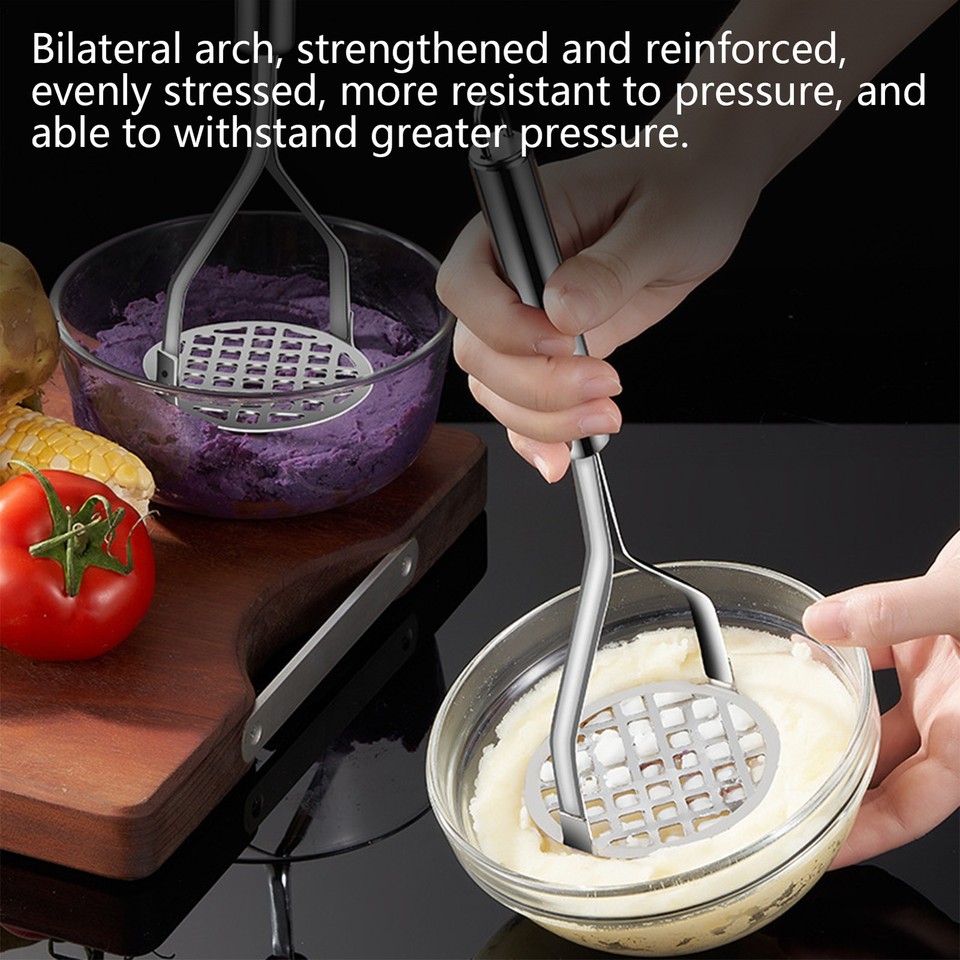 Stainless Steel Potato Masher, Fruit Vegetable Masher Round Potato ...