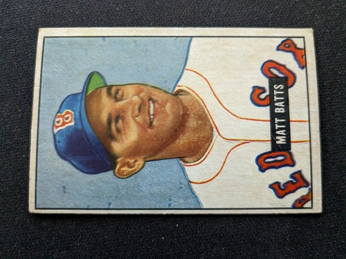 1951 Bowman Baseball Card # 129 Matt Batts - Boston Red Sox (VG/EX) | eBay