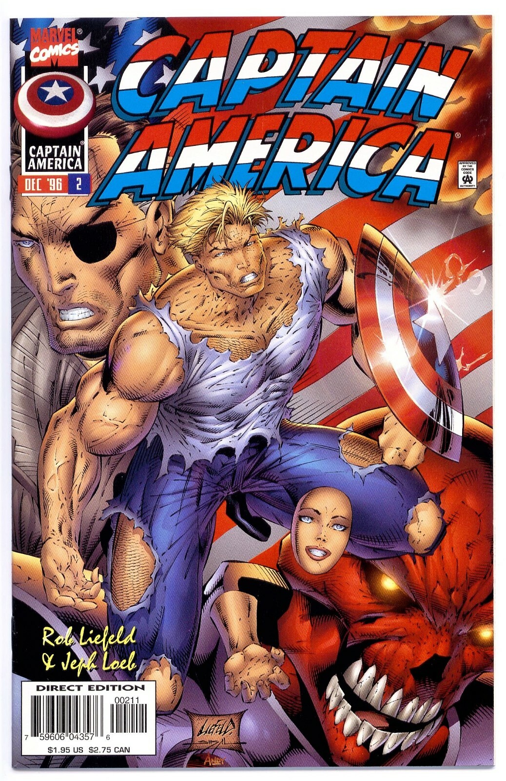 CAPTAIN AMERICA Vol2 #2(12/96)2nd RIKKI BARNES(BUCKY/NOMAD)SAM WILSON ...