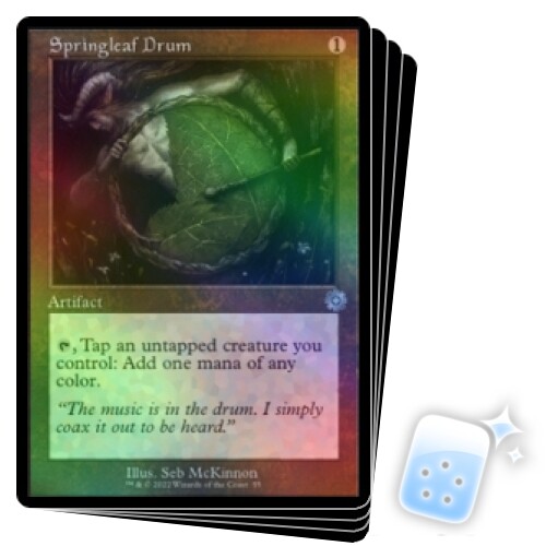 FOIL SPRINGLEAF DRUM X4 The Brothers' War Retro Artifacts Magic MTG ...