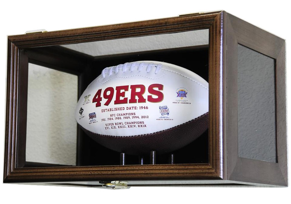 Clear Viewing Football Display Case Cabinet Wall Mount / Free Standing ...