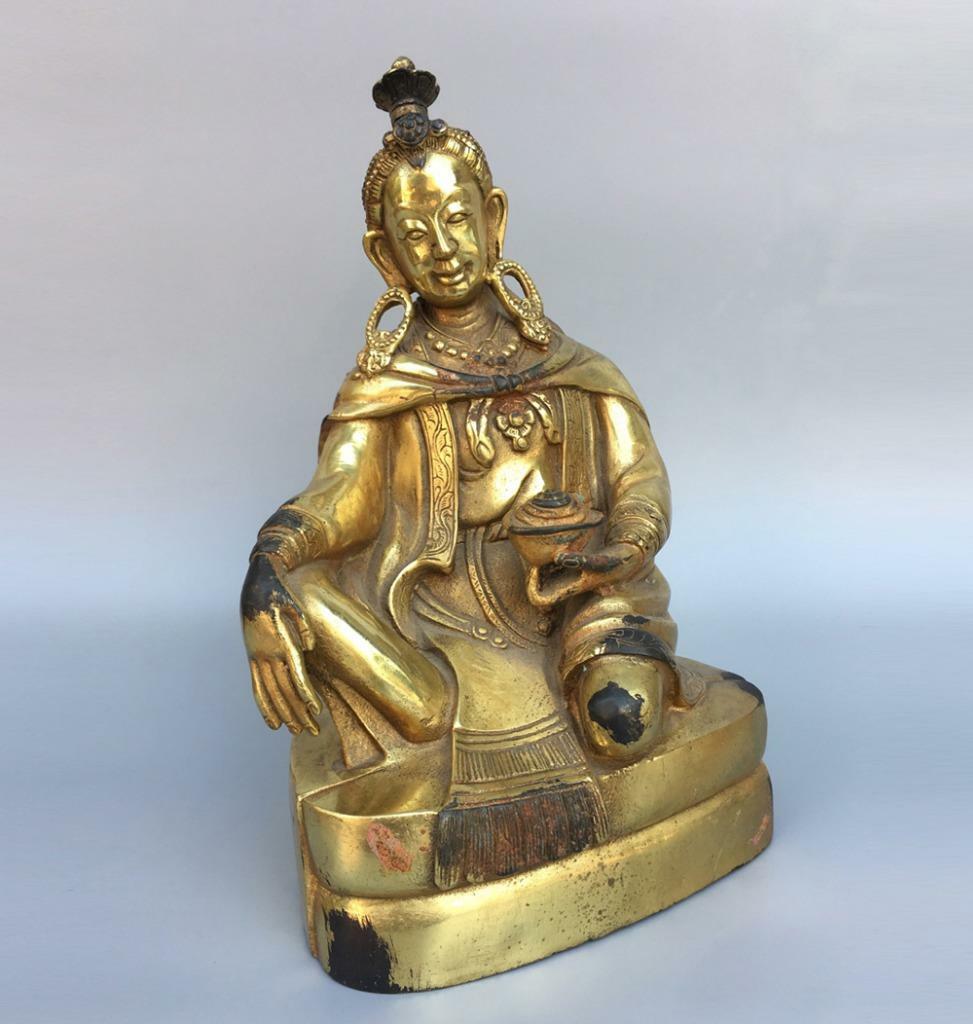 OLD RARE CHINESE COPPER GILDING STATUE BUDDHA (XY21) | eBay