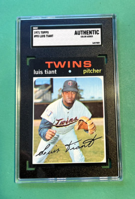 1971 Topps Luis Tiant #95 Twins SGC AUTHENTIC COLOR ADDED, EYE APPEAL ...