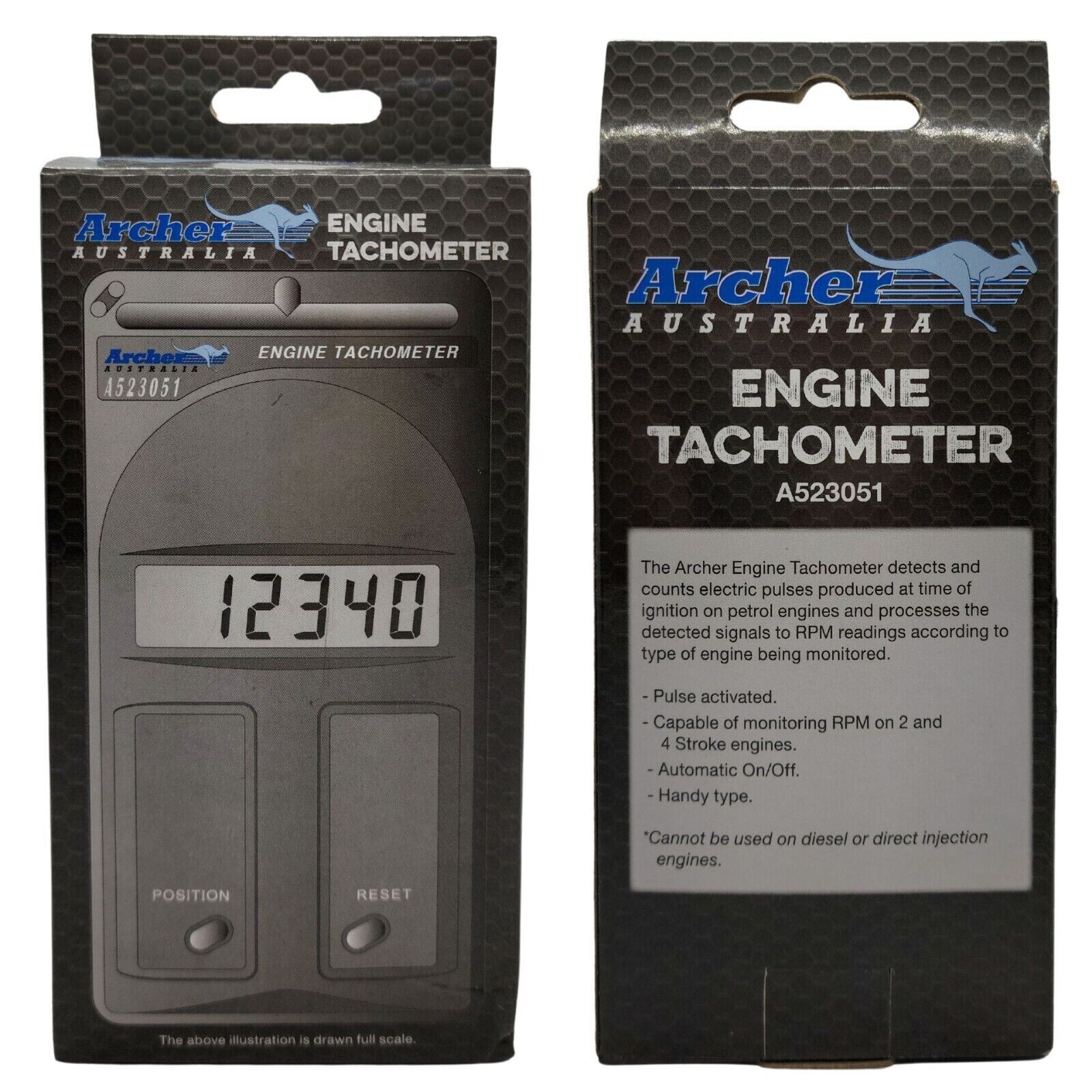 Archer Digital Engine Tachometer (Like OPPAMA PULSE PET-1100R) 2 & 4 ...