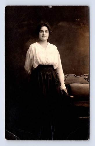Happy Girl "Emma Fries" Fresno California Studio Photo RPPC Postcard ...