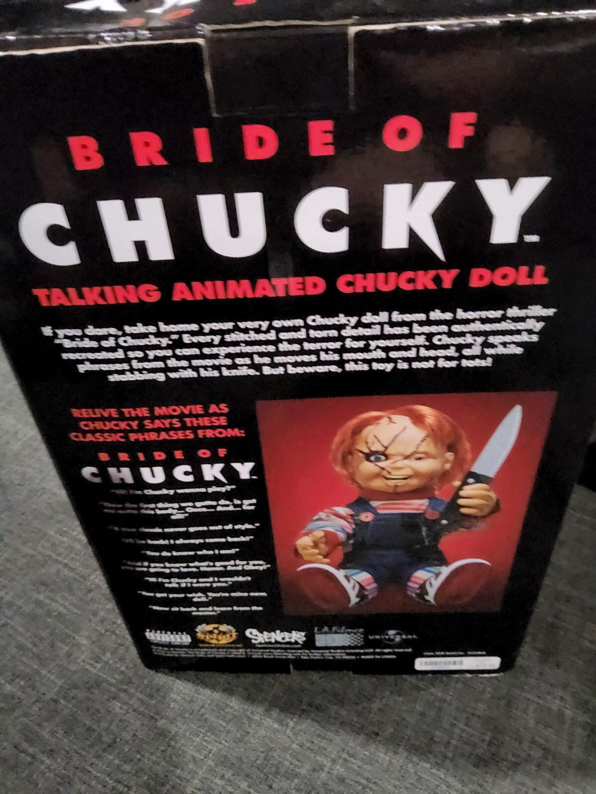 spencers bride of chucky animated talking doll still new in box. box ...