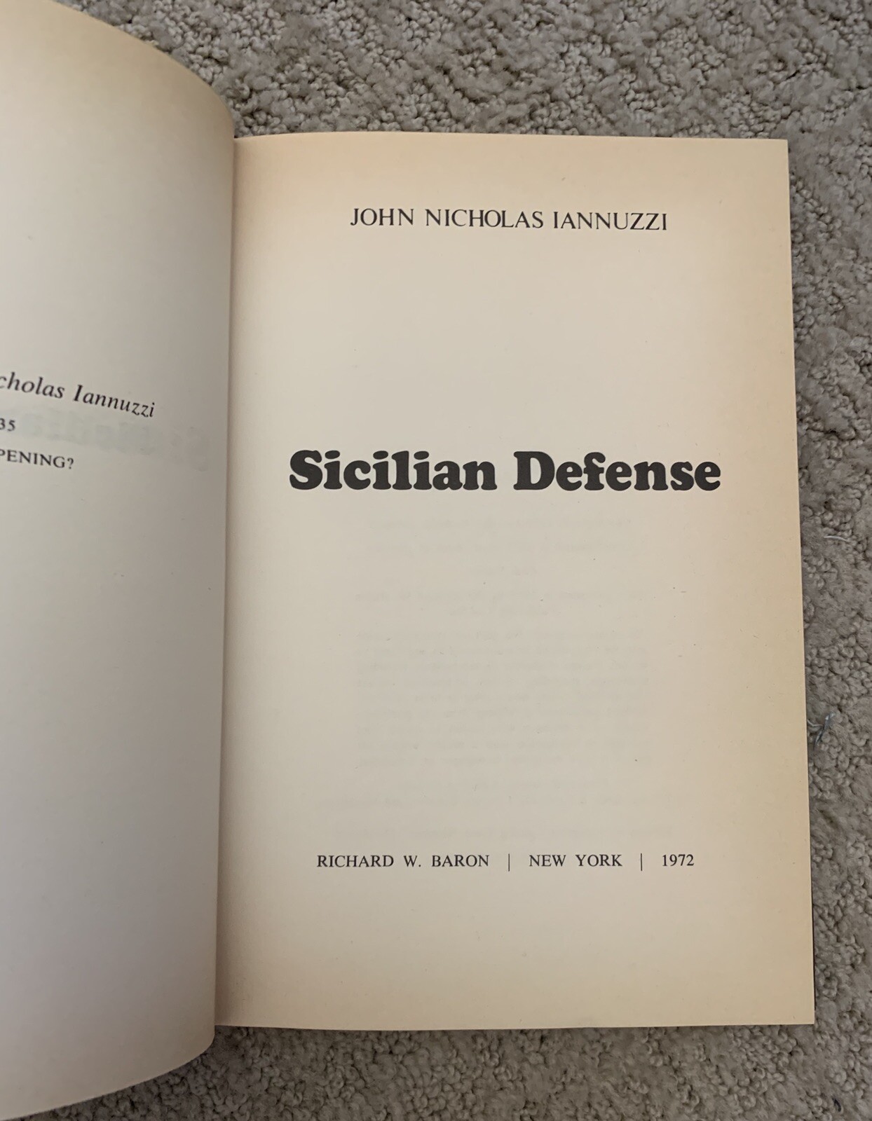 Sicilian Defense by John Nicholas Iannuzzi | eBay