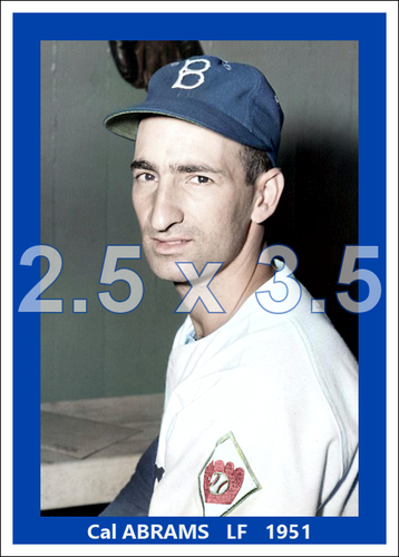 Cal Abrams - 1951 Brooklyn Dodgers - choose a size - colorized print ...
