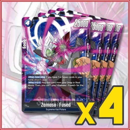 DRAGON BALL SUPER FUSION WORLD: Zamasu : Fused Blazing Aura FB02-044 SR x4 | eBay