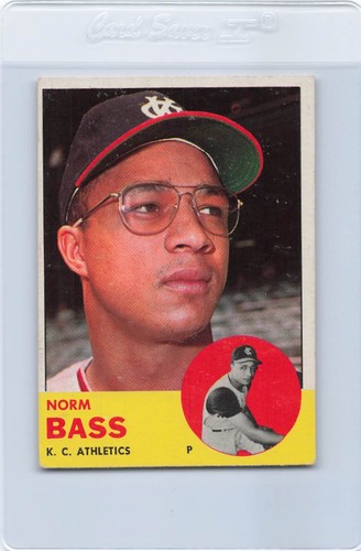 1963 Topps #461 Norm Bass Athletics EX *4338 | eBay