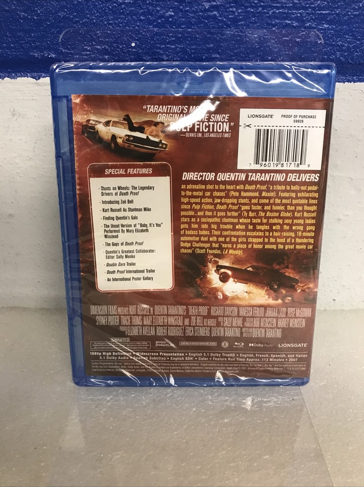 Grindhouse Presents Death Proof Blu-ray 2008 Extended & Unrated OOP New Sealed | eBay