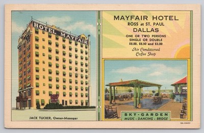 Postcard Dallas, Texas, Mayfair Hotel, Sky Garden Roof Terrace A8622 | eBay