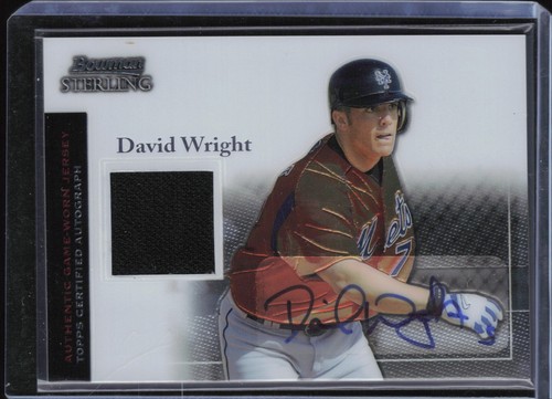 2004 Bowman Sterling David Wright Game-Worn Patch Autograph Auto Mets ...