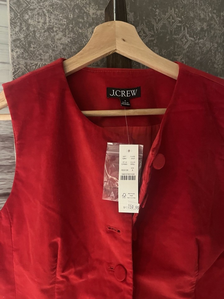 J.Crew Essential Cutaway Vest In Velvet | eBay