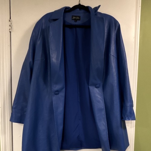 Bryn Walker Women’s L Blue Button Front Lined Mid-Length Overcoat Coat ...