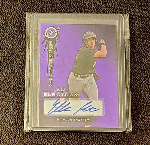 2024 Leaf Electrum Baseball Inked Impressions Ethan Petry II-EP1 Purple ...