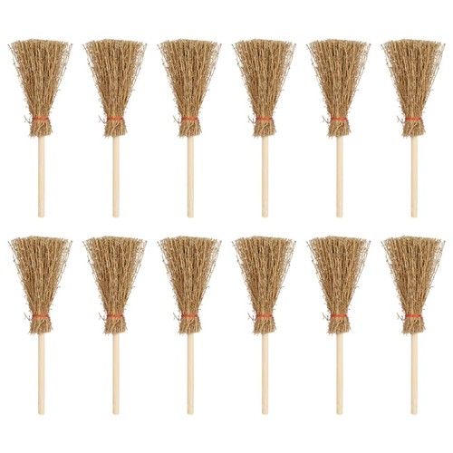 Halloween Mini Brooms 12pcs Mini Natural Craft Realistic Wizard Flying ...