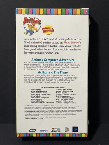 Arthur's Computer Adventure & Arthur vs. The Piano VHS (NEW SEALED ...