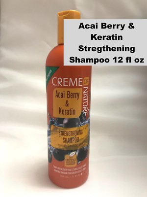 CREME OF NATURE ACAI BERRY & KERATIN STRENGHENING SHAMPOO 12 OZ FOR ...