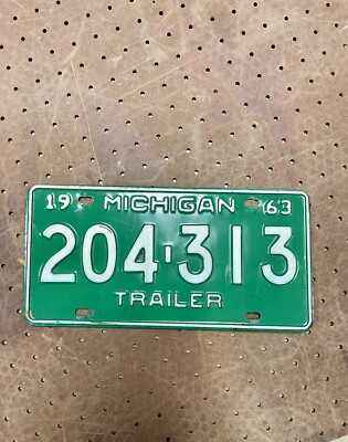 1963 Michigan License Plate Trailer # 203-313 | eBay
