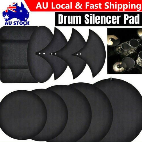 10 Pcs Bass Snare Drums Mute Silencer Drumming Practice Pad Set Sound ...