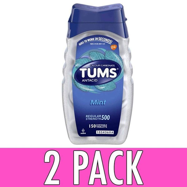 TUMS Regular Strength Antacid Chewable Tablets MINT 500 MG 150 Ct for ...