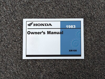 1983 Honda XR100 Dirt Bike Motorcycle Owner Operator Manual User Guide ...