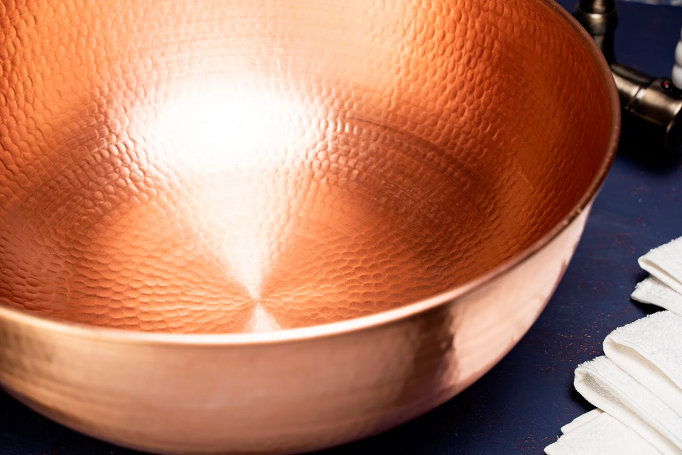 Solid Copper Pedicure Foot Spa Bowl | Copper Foot Warming Bowl for Self ...