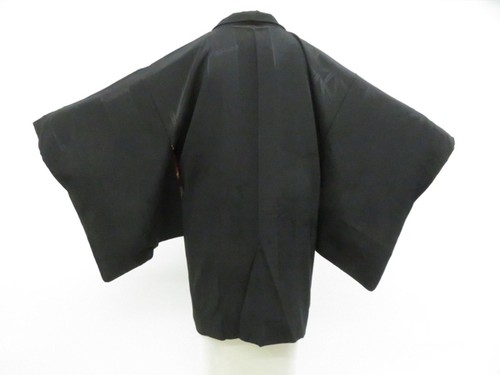 Japanese Antique Haori Black Jacket Silk Woven Pattern eb-1229 | eBay UK