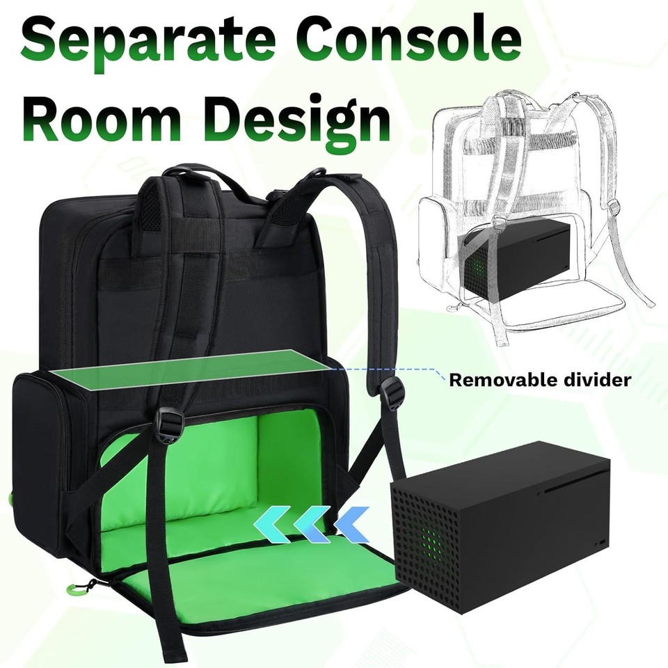 Waterproof Travel Backpack for Xbox Series X Console Controllers Games ...