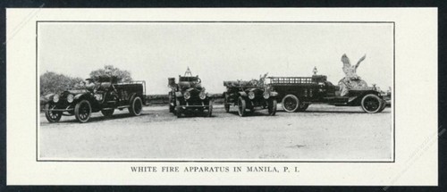 1917 White fire engine Manila Philippines FD truck photo print article ...