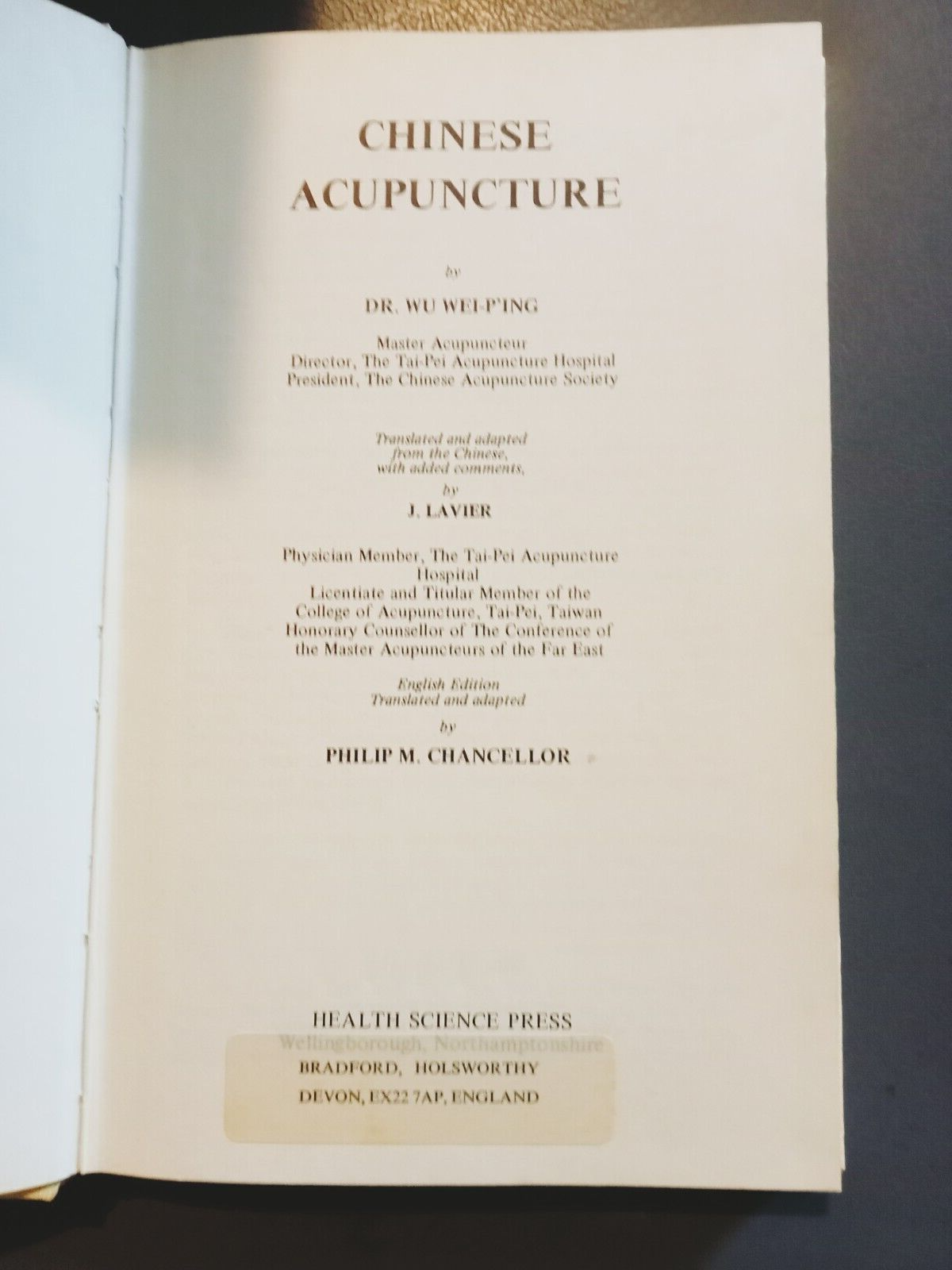 Chinese Acupuncture Dr Wu Wei-ping | eBay