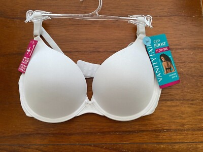 New Vanity Fair White 2131101 Ego Boost Push Up Bra 34C MSRP $44 | eBay