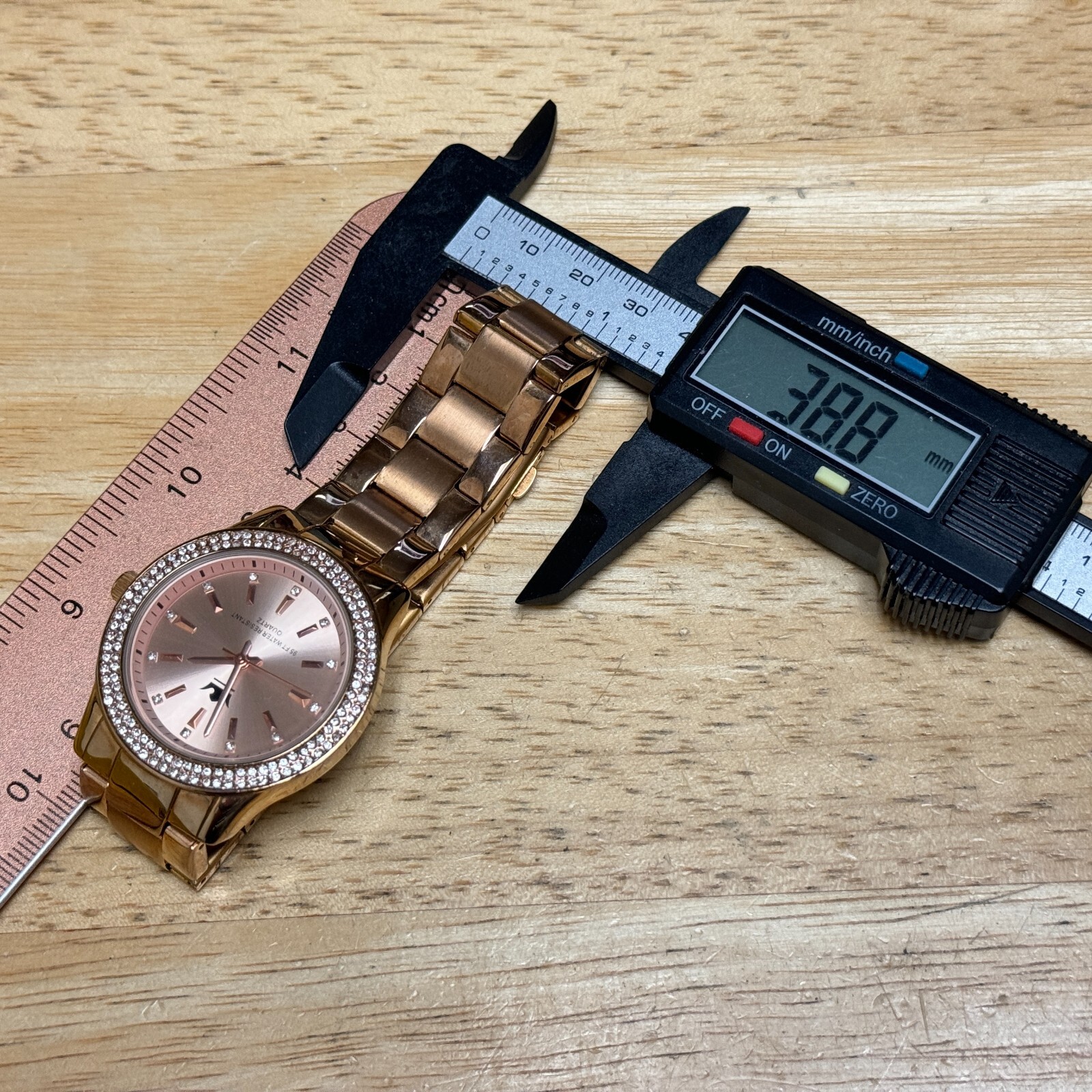 Sempre Quartz Watch Men 30m Rose Gold Tone Rhinestone Analog New ...