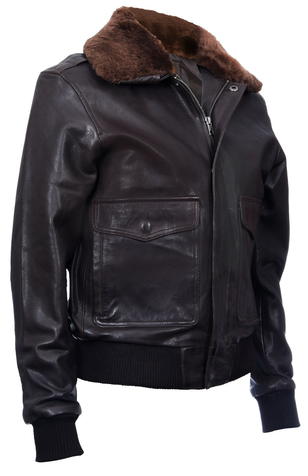 Men's Air Force A2 USAF Brown Pilot Aviator Real Leather Flight Bomber ...