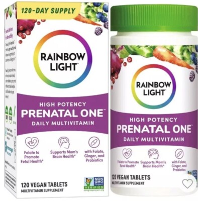 Rainbow Light High Potency Prenatal Daily MultiVitamin 120ct Exp 10/24 ...