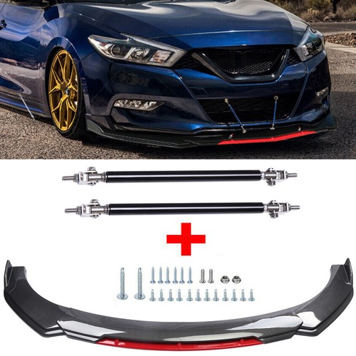 For Nissan Altima Front Bumper Lip Spoiler Splitter Carbon Fiber Black ...