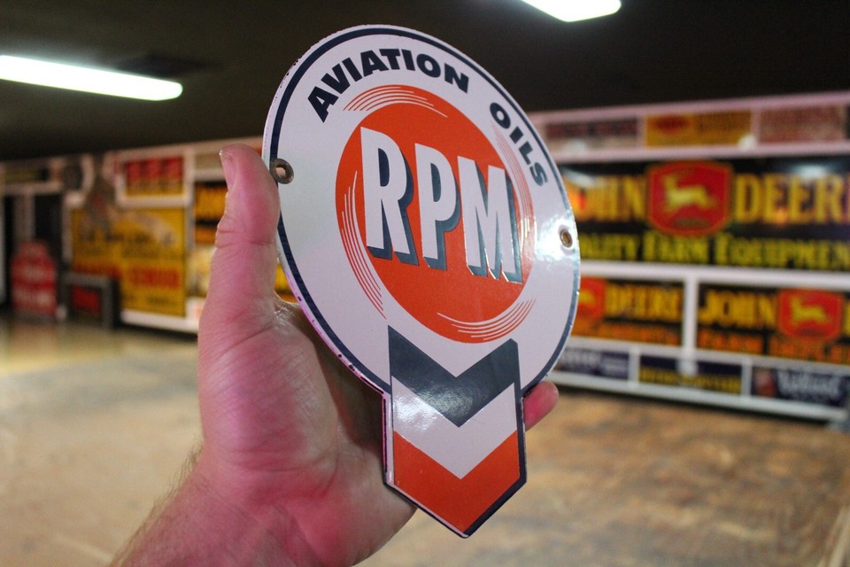 CHEVRON RPM AVIATION OILS DEALER PORCELAIN METAL SIGN GAS SODA FORD ...