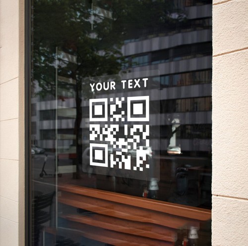 50 custom die cut QR Code sticker pack vinyl Logo decal waterproof ...