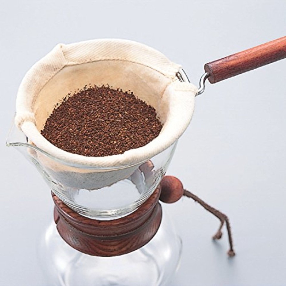 Hario Cloth Drip Pot Pour Over Wooden Neck Coffee Maker 240ml F/S w ...